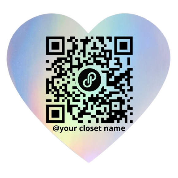 Stickeraft | Office | Custom Holographic Heart Qr Code Sticker Poshmark ...